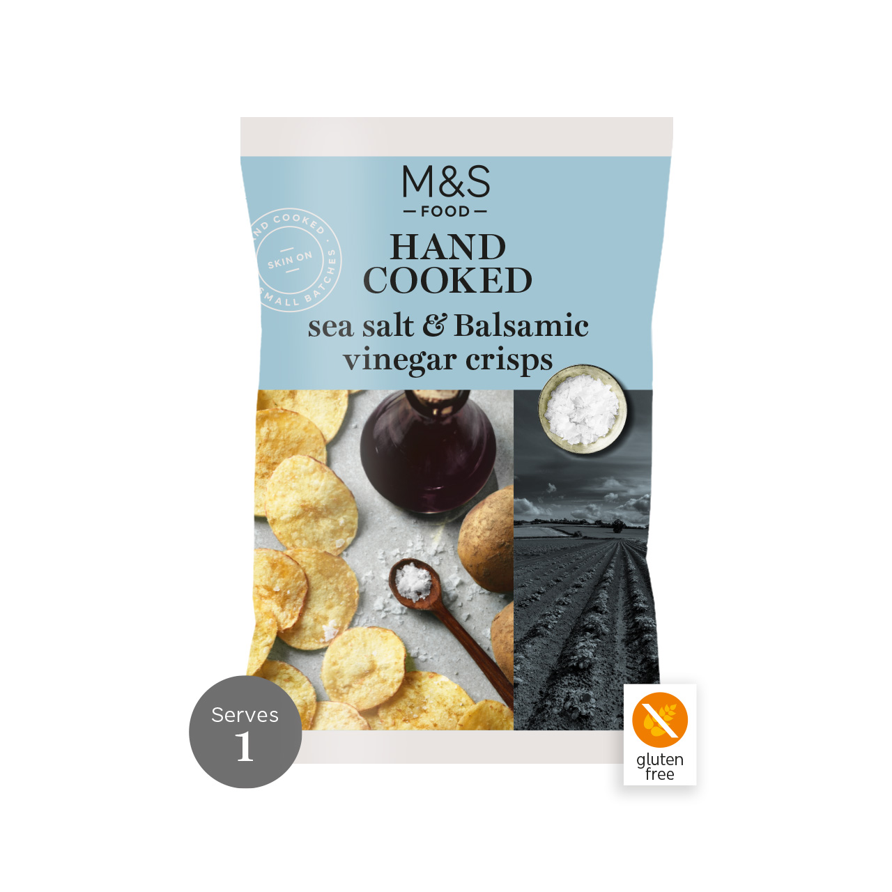 HAND COOKED. SEA SALT & BALSAMIC VINEGAR CRISPS. | Marks and Spencer Food